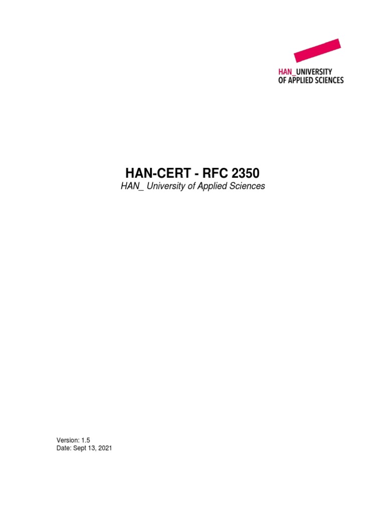 HAN CERT RFC 2350 (Eng) 2 | PDF | Encryption | Computer Security