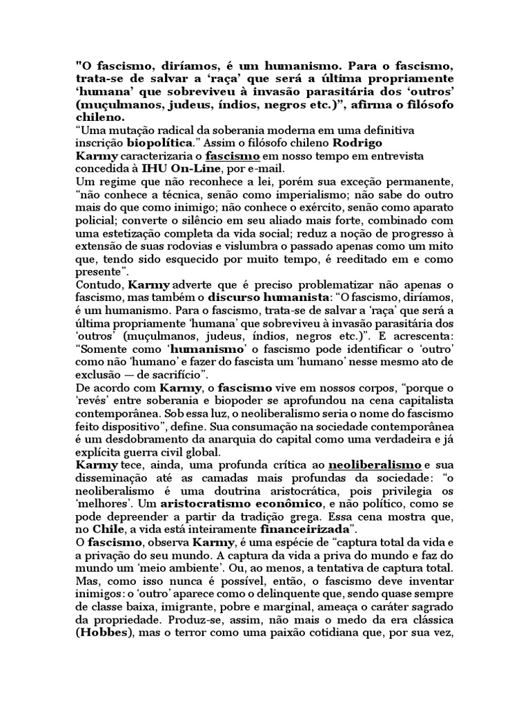 O Fascismo Vive em Nós Através Do Dispositivo Do Neoliberalismo ...