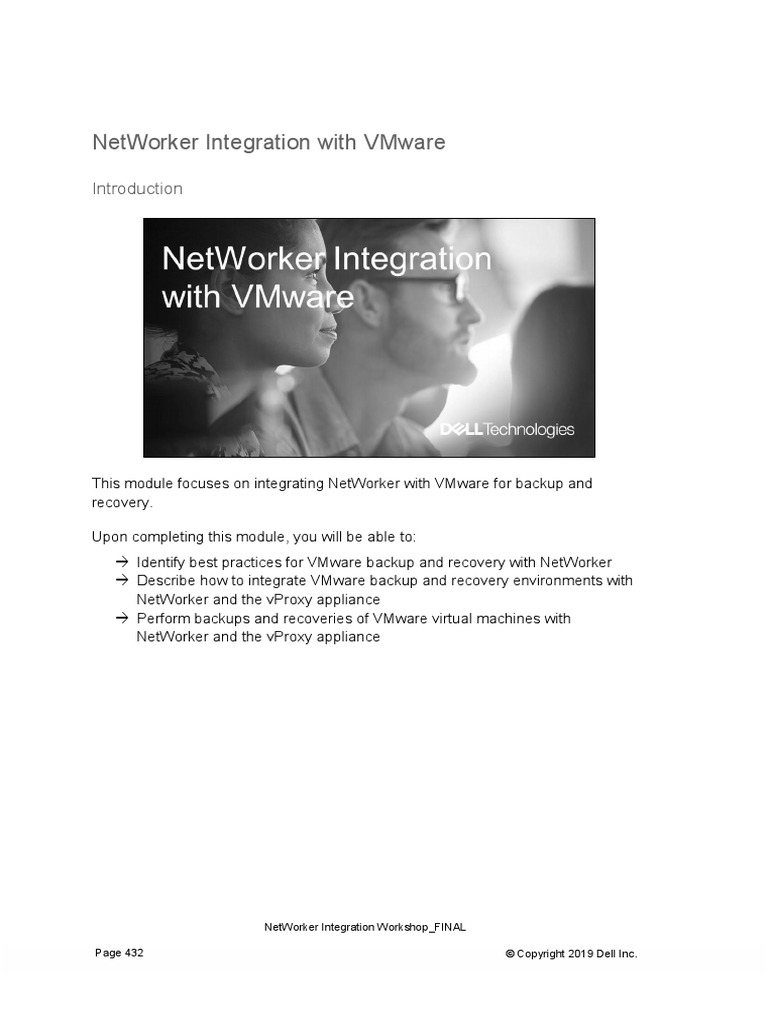 NetWorker+Integration+Workshop VMware | PDF | Backup | V Mware