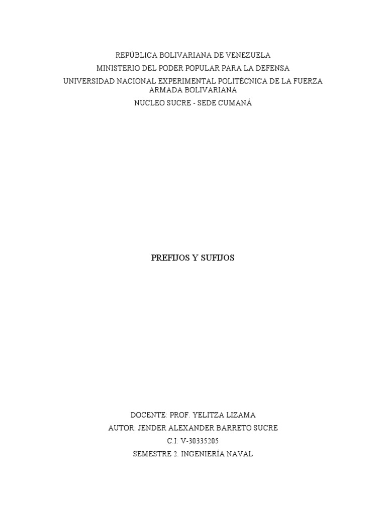 Jender Barreto, Prefijos y Sufijos | PDF | Engineering | Ships
