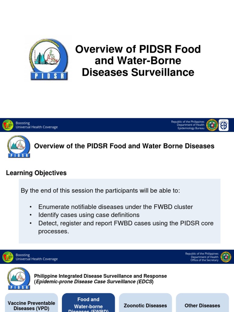 PIDSR Overview of Food and Water-Borne Disease Surveillance | PDF ...