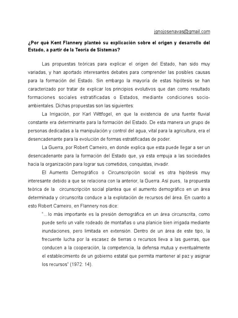 Kent Flannery y La Teoría de Sistemas | PDF | Estratificación social ...