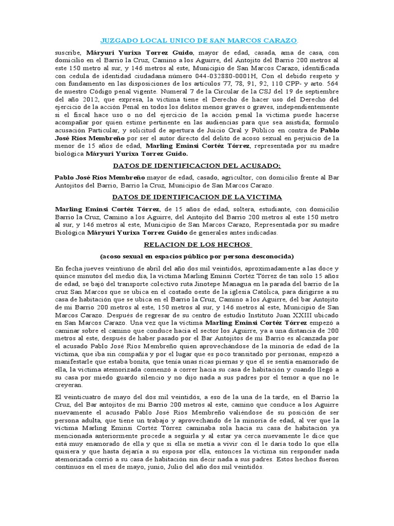 Acusacion Acoso Sexual Guancho | PDF | Acoso sexual | Justicia
