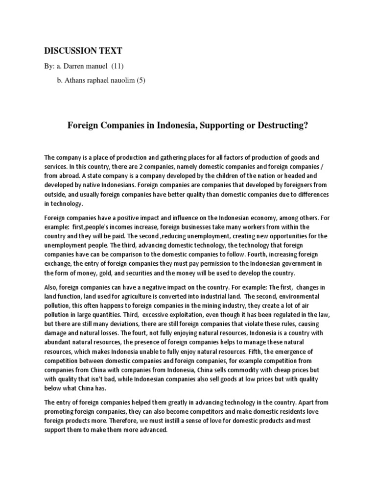 Discussion Text | PDF | Indonesia | Unemployment