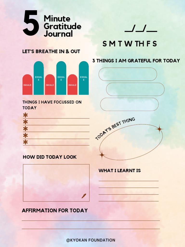 5 Minutes Gratitude Journal | PDF