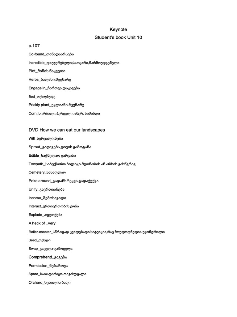 306 - Handout Kenyote B1 Units 10 11 | PDF