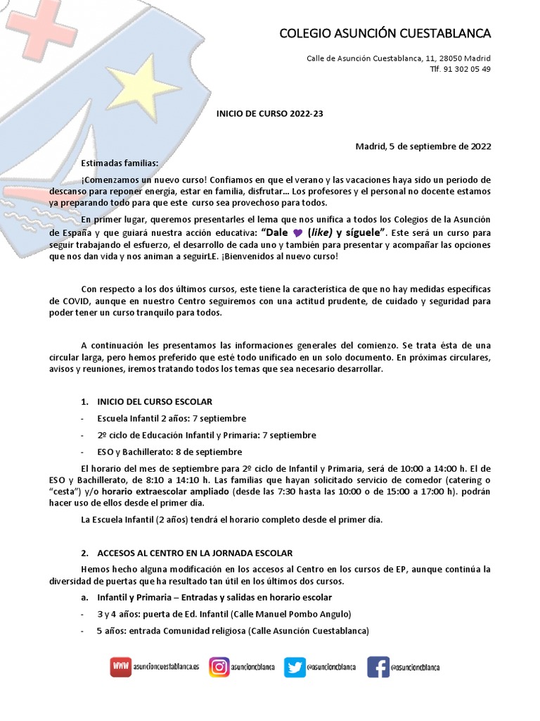 Inicio de Curso 2022-23 | PDF | Red mundial | Internet y web Inicio de Curso 2022-23 | PDF | Red mundial | Internet y web