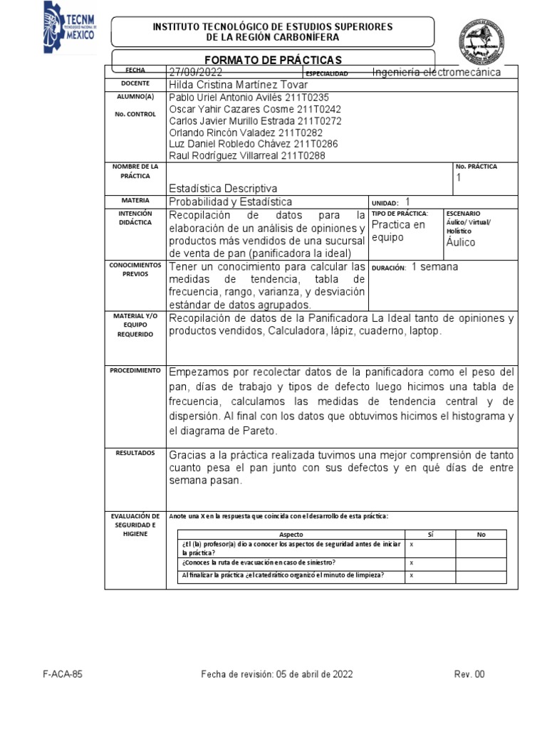 Formato de Practicas | PDF