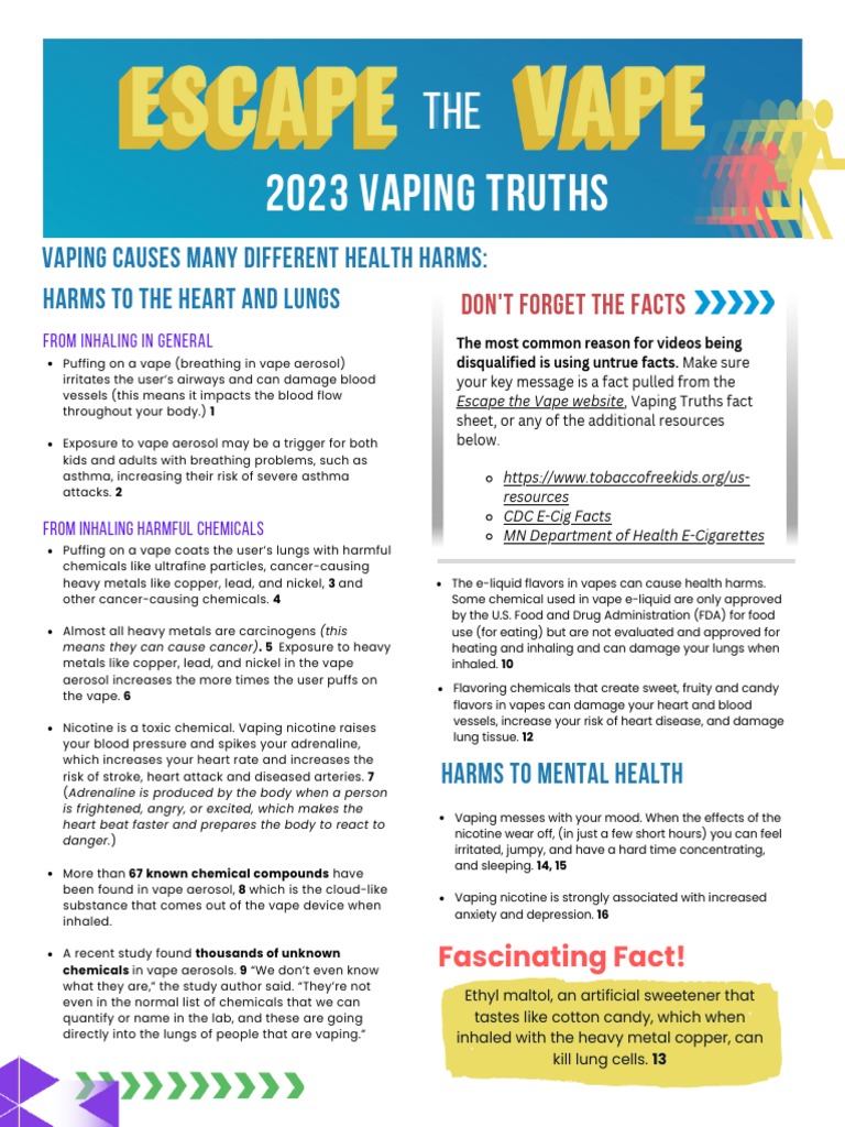 Vaping Fact Sheet | PDF | Electronic Cigarette | Nicotine