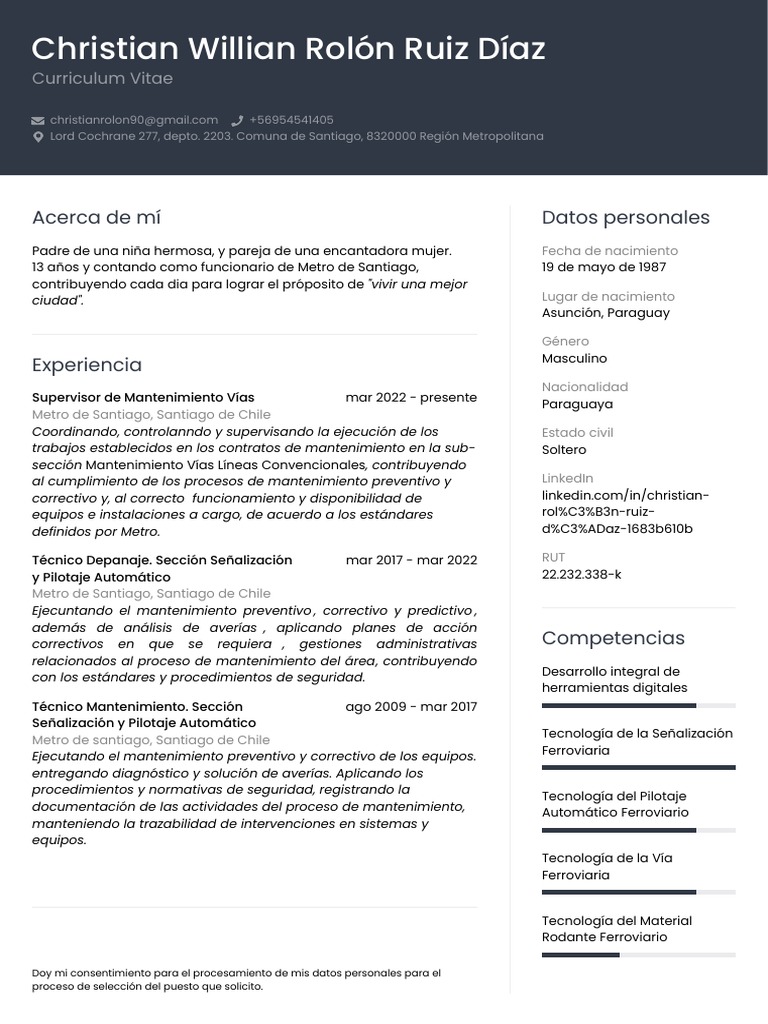 CV Christian Willian Rolón Ruiz Díaz | PDF | Ingeniería | Ingenieria ...