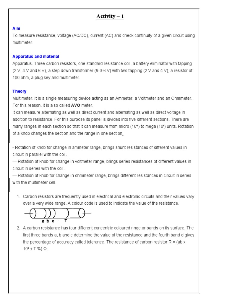 Activity Notes Book Pdf Diffraction Resistor
