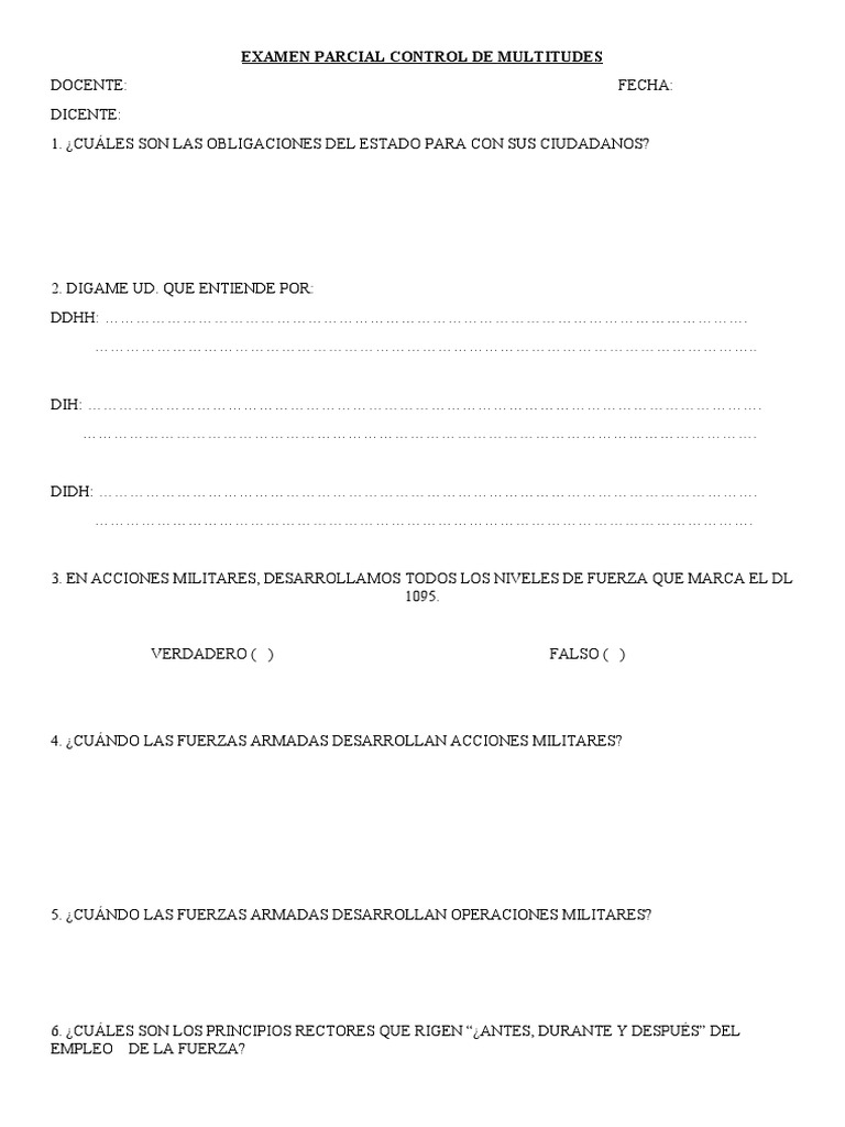 Examen Parcial: Control de Multitudes | PDF