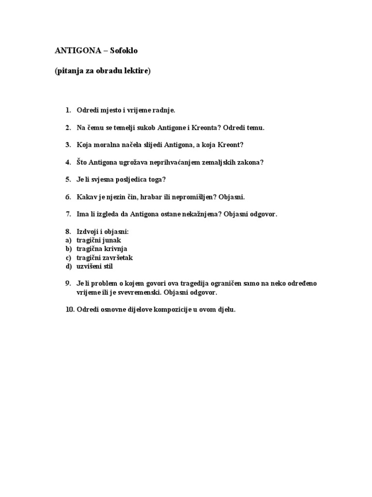 ANTIGONA Sofoklo | PDF