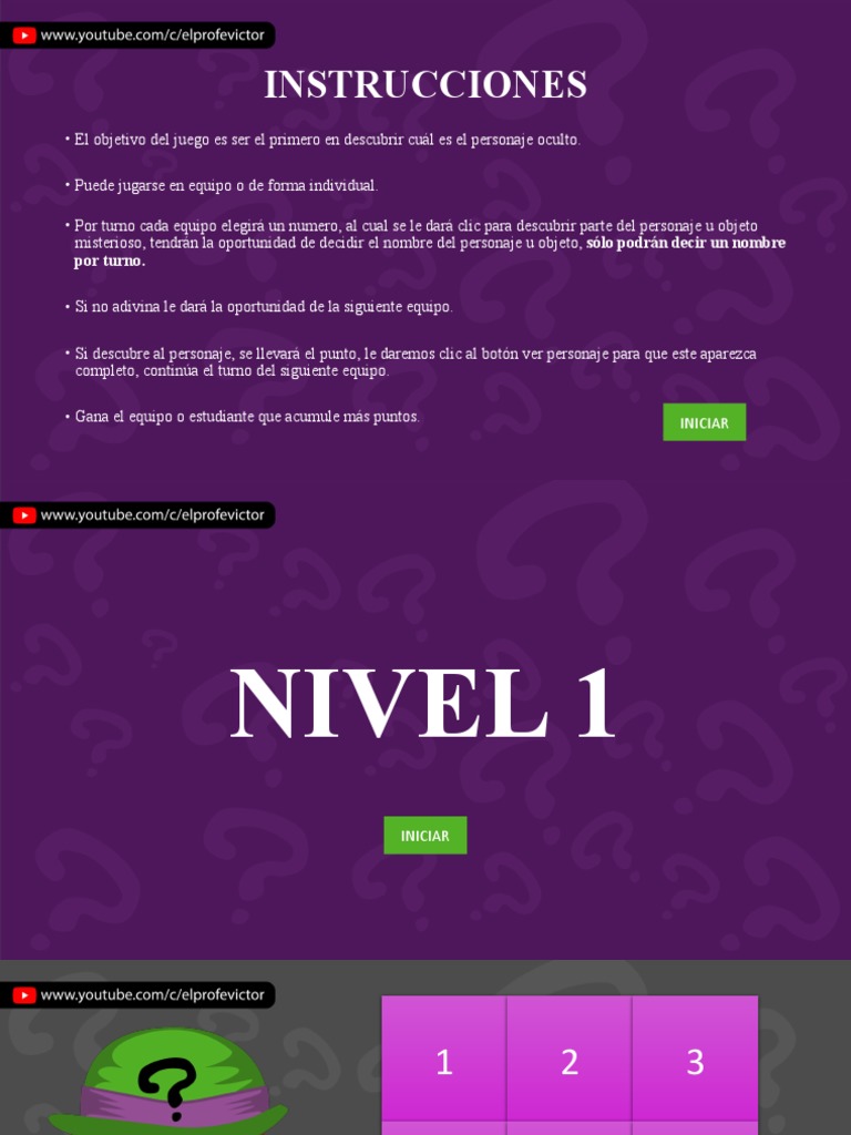 Adivina El Personaje Por Niveles | PDF