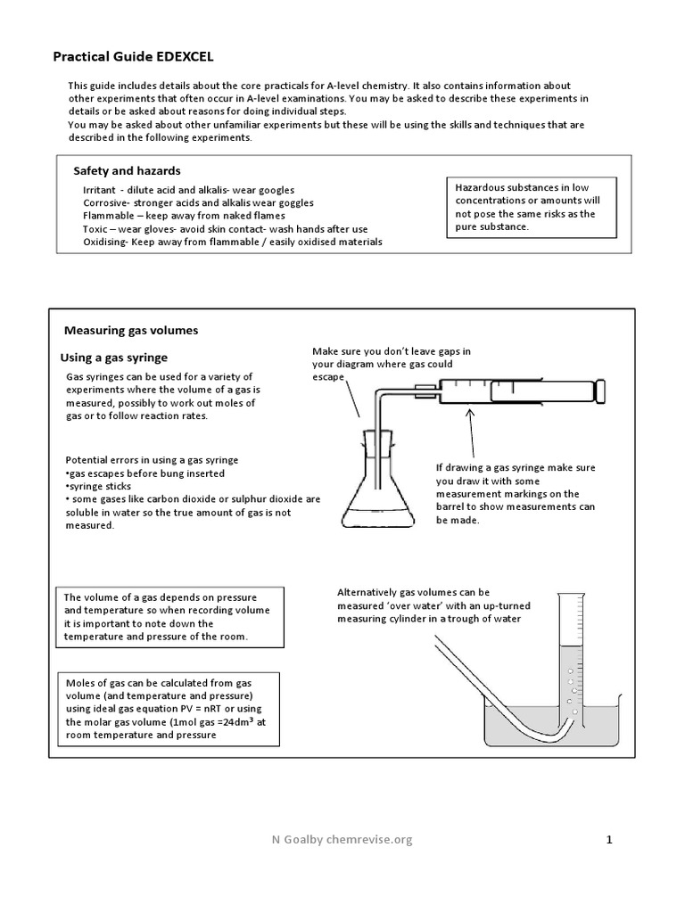 IAL Chemistry Practical Guide (By Neil Goalby) | PDF | Science ...