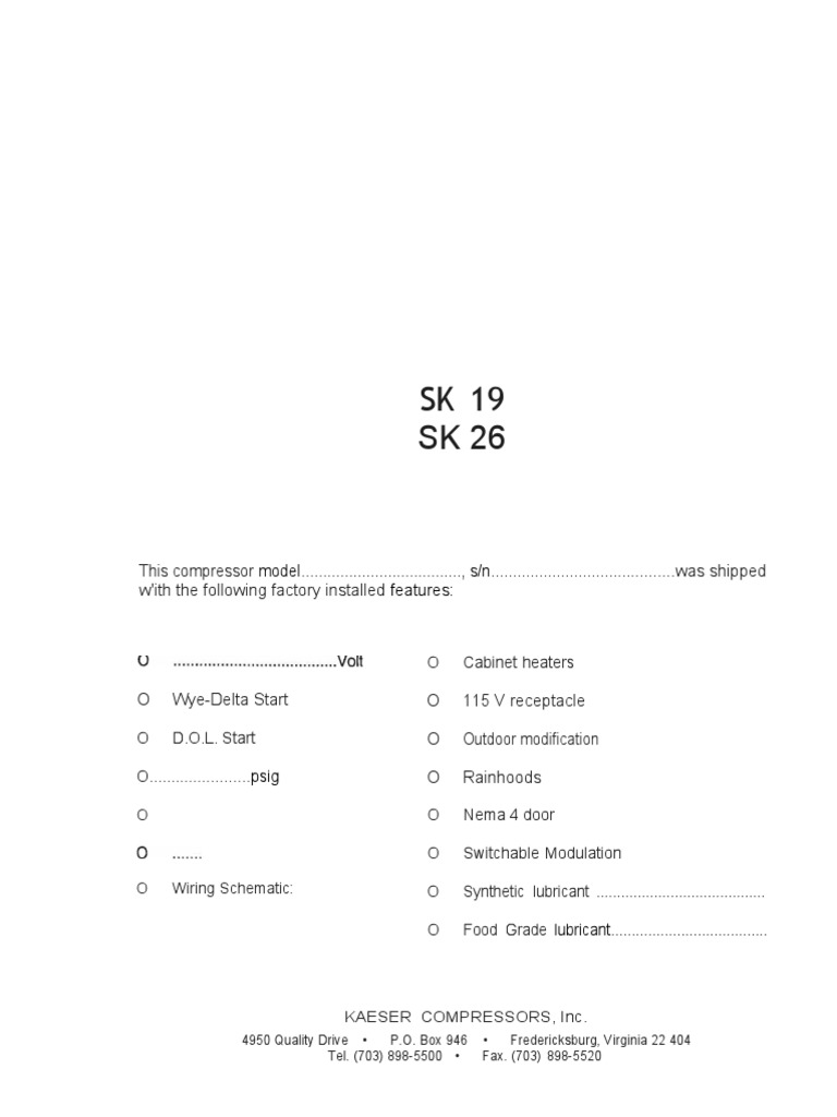Kaeser-Sk-19 & 26 Manual and Parts | Download Free PDF | Lubricant | Motor Oil