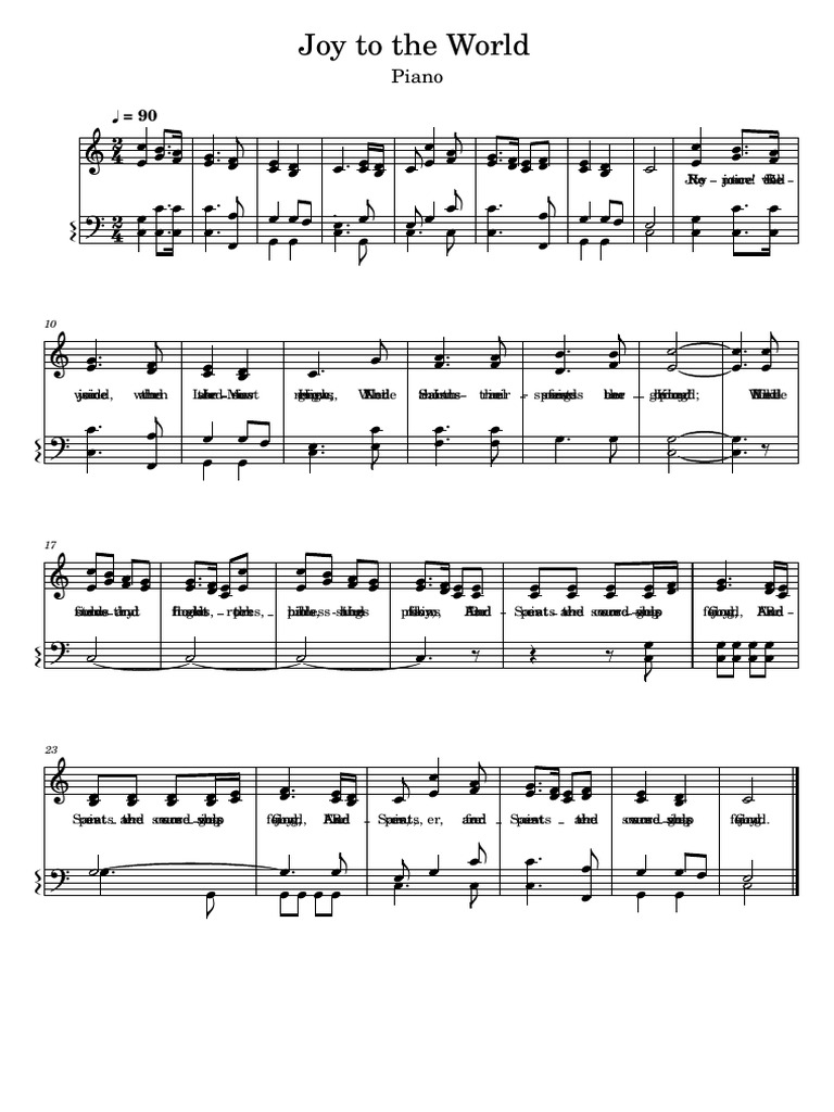 Joy To The World Piano | PDF