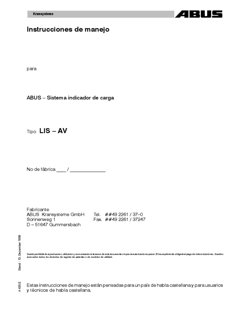 A435 - e Manual Uso Lis Av | PDF | Relé | Medición
