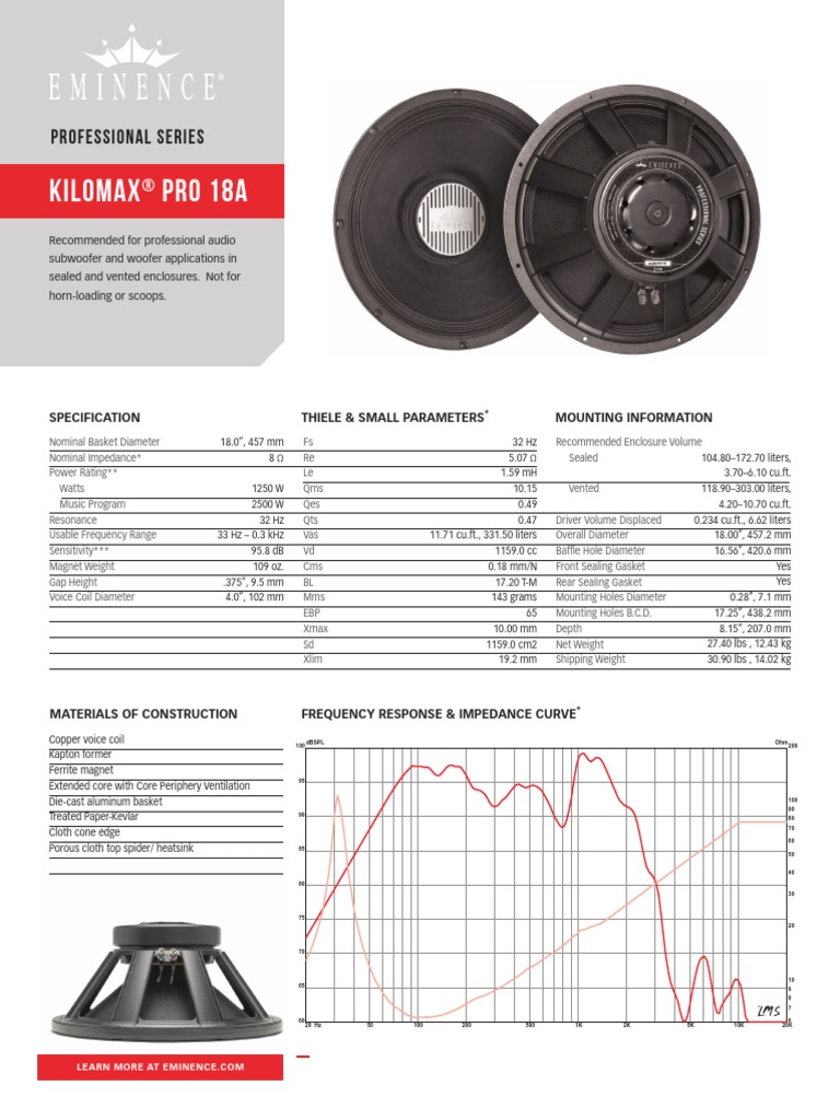 Kilomax Pro 18A | Download Free PDF | Loudspeaker | Signal Processing