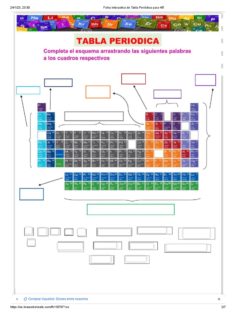 Ficha Interactiva de Tabla Periódica para 4 - 5 | PDF