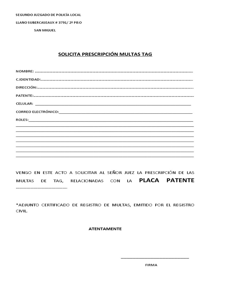 Formato Prescripcion Tag | PDF