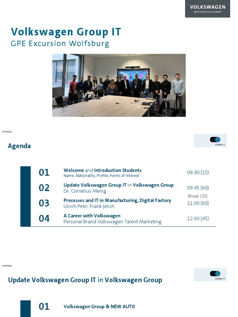 Volkswagen IT Student Excursion | PDF | Volkswagen Group | Motor ...