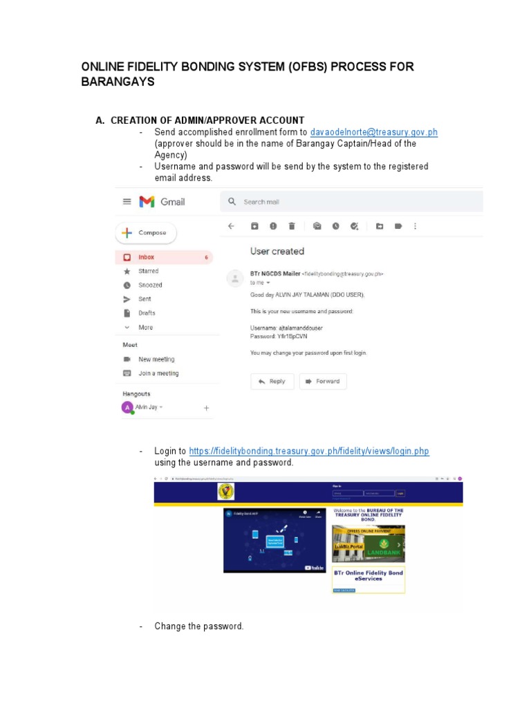 OFBS Process for Barangay Fidelity Bonds | PDF | User (Computing ...