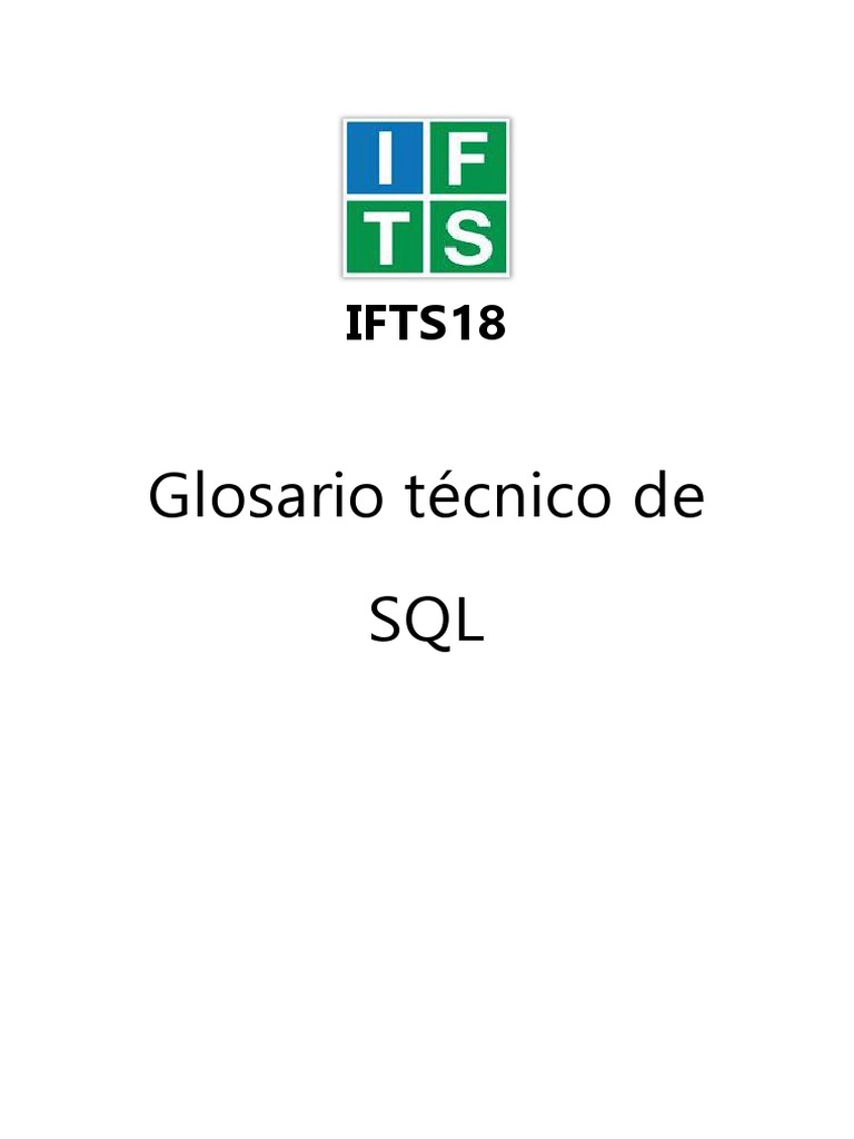 Apunte - SQL - Glosario Técnico | PDF | SQL | Bases de datos