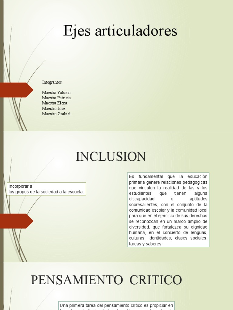 Ejes | PDF | Inclusión (Educación)