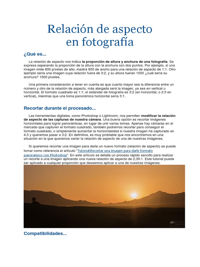 Relación de Aspecto | PDF | Cámara digital | Píxel