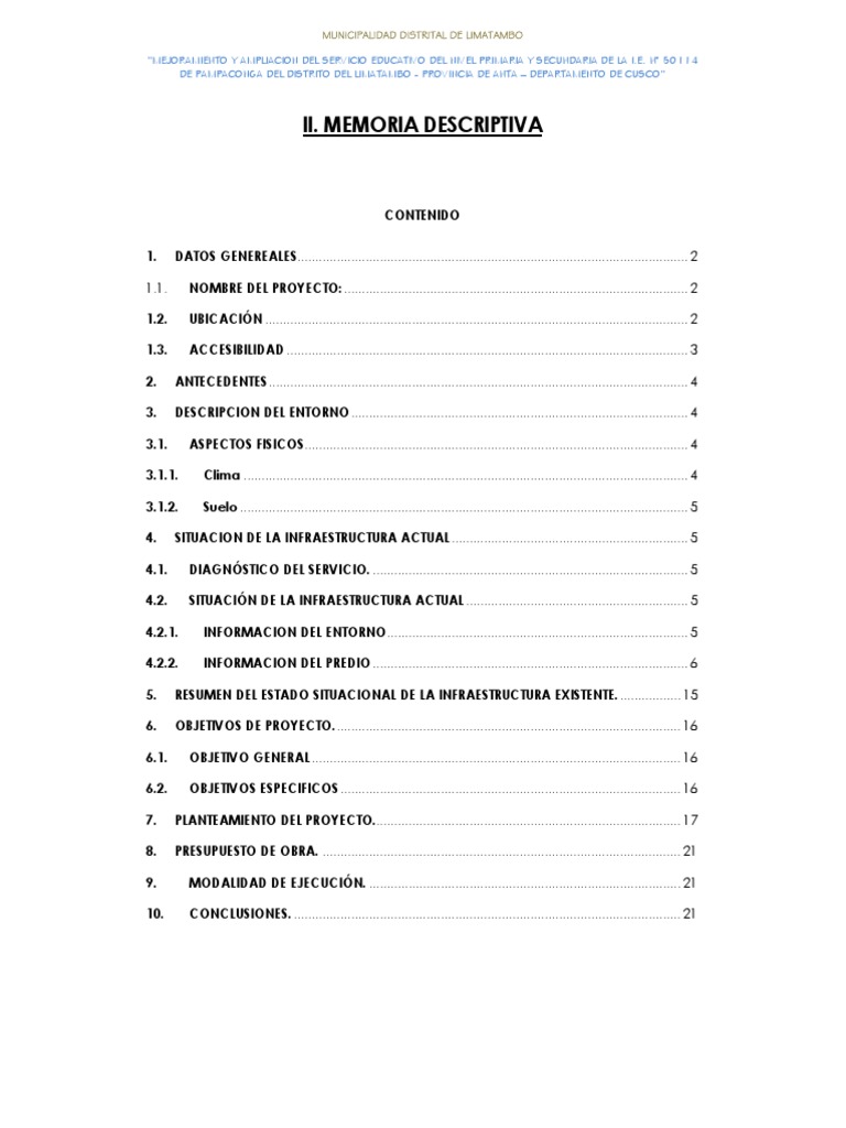 Memoria - Descriptiva - 20220314 - 170933 - 922 | PDF | Hormigón | Suelo