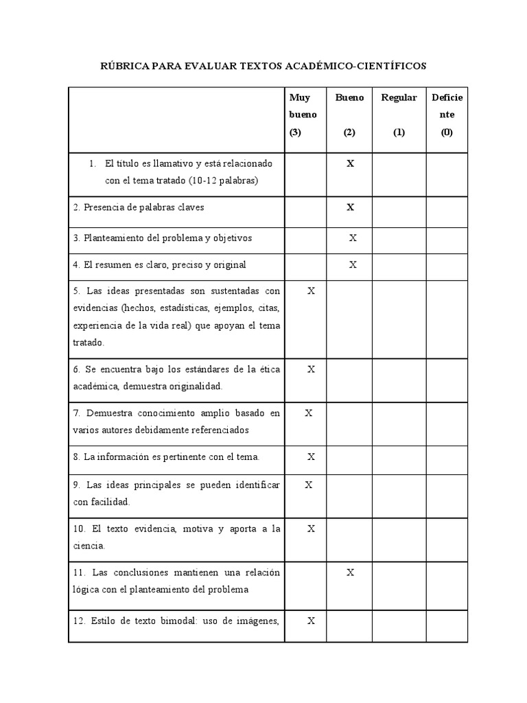 Rúbrica Para Evaluar Textos Científicos Pdf Experimentar Aprendizaje 0968