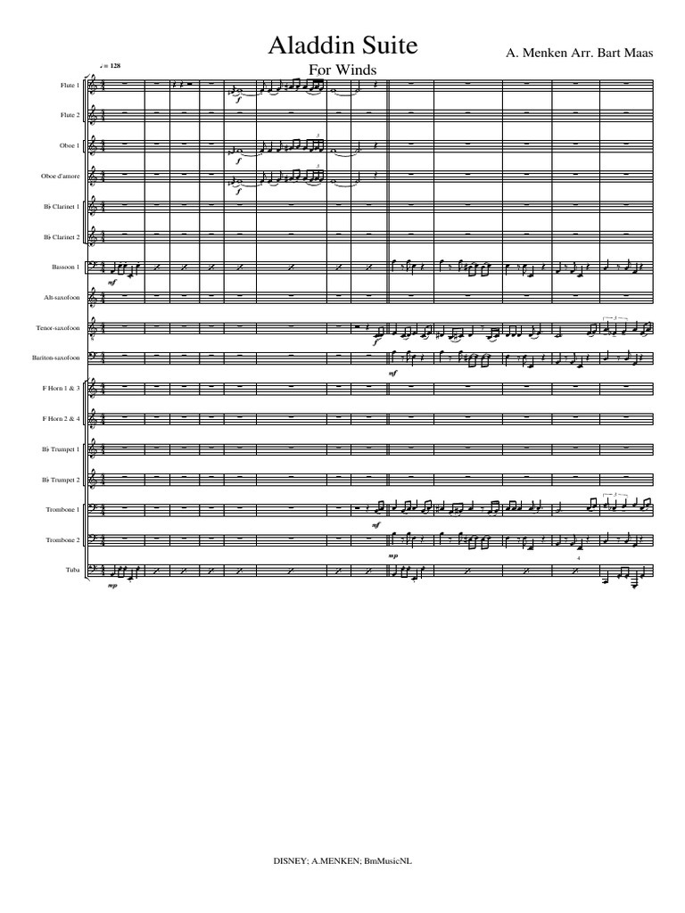 Aladdin Suite For Winds | PDF | Classical Music | Classical Compositions