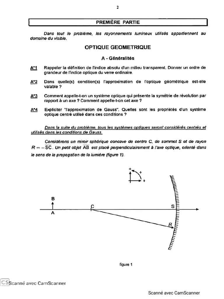 PB Corrig D Optiq Geometrique | PDF