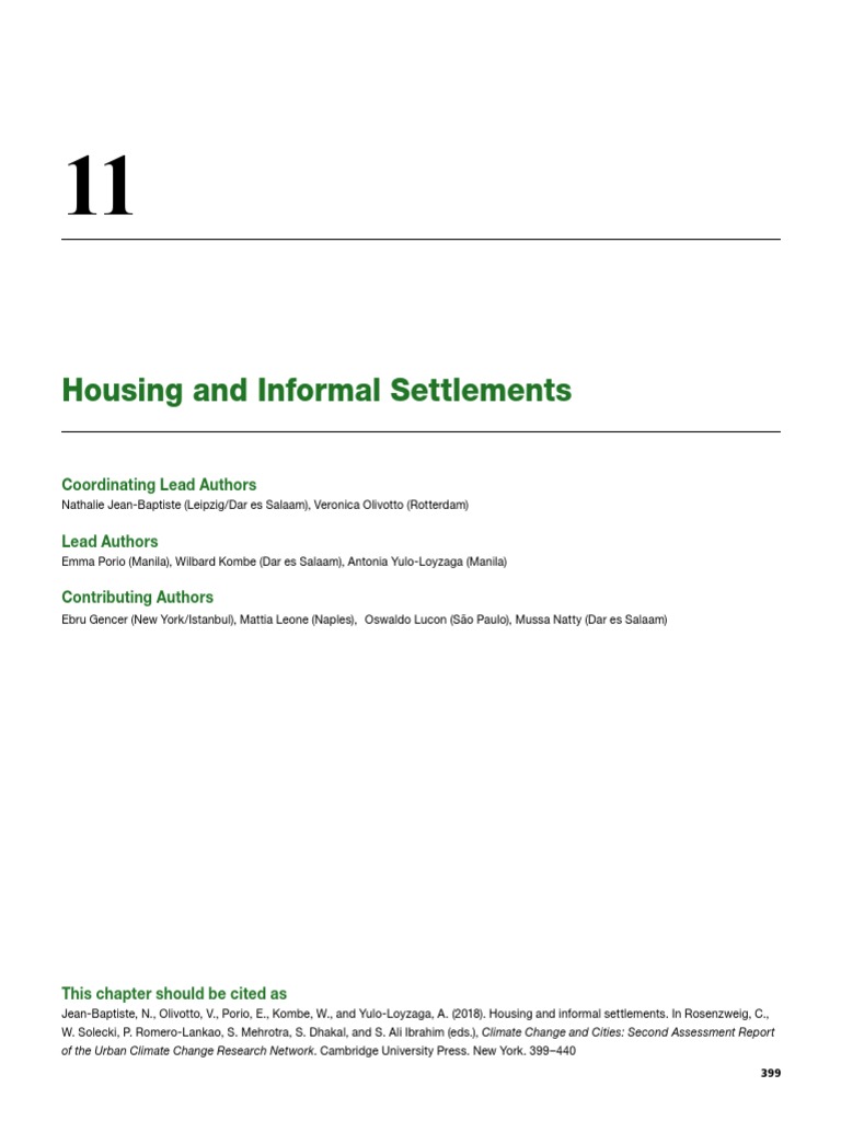 ARC3.2 PDF Chapter 11 Housing and Informal Settlements | PDF | Wash | Slum