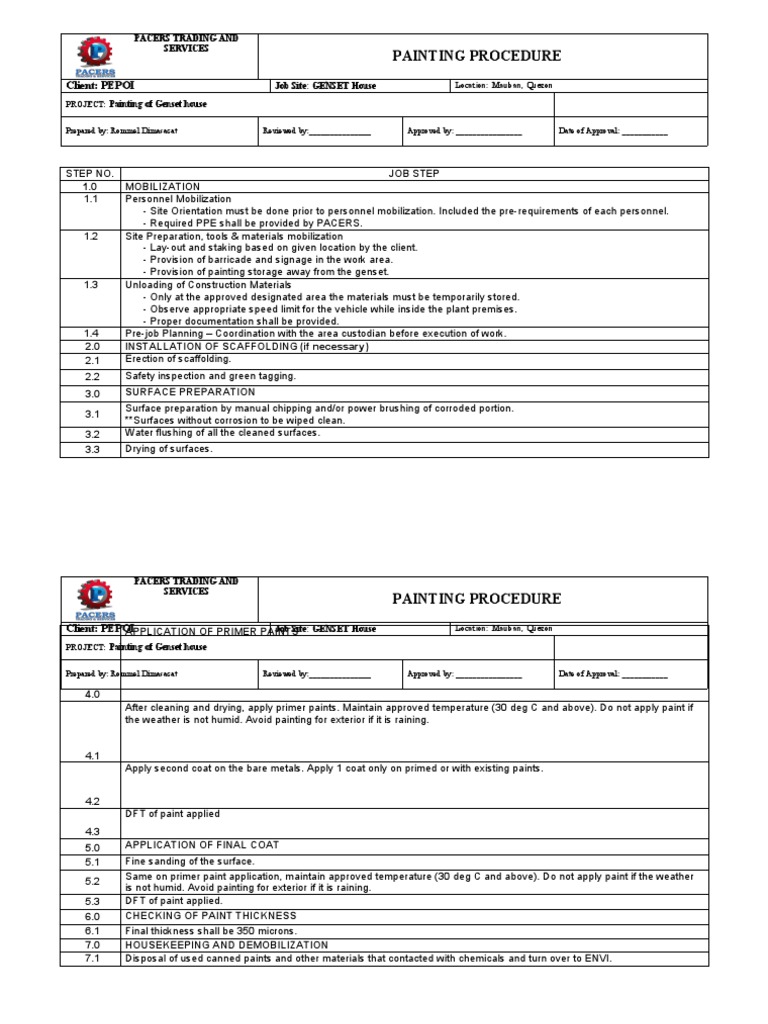 Painting Methodology | PDF | Paint | Corrosion