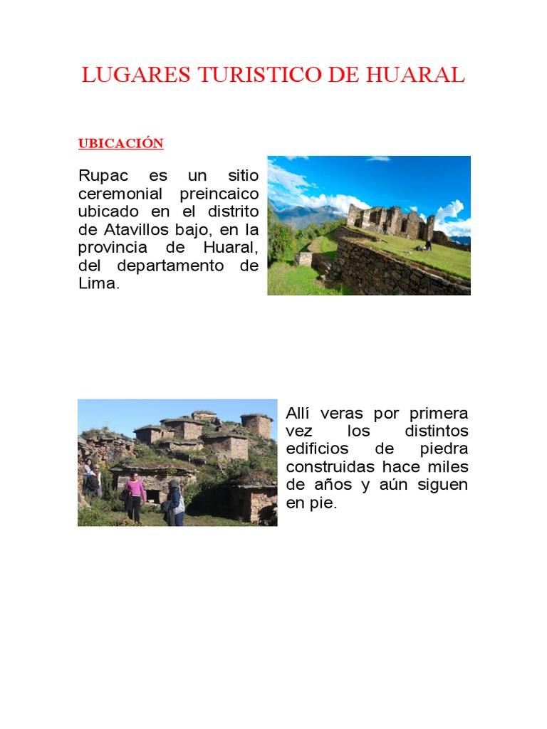 Lugares Turistico de Huaral | PDF