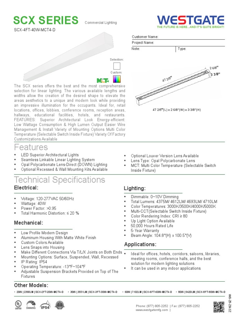 WestGate SCX-L-MCT4 | PDF