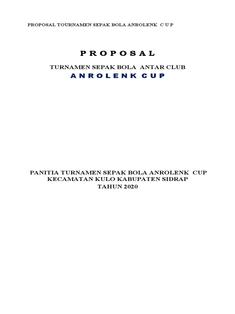 Proposal Tournamen Sepak Bola Mario Cup | PDF