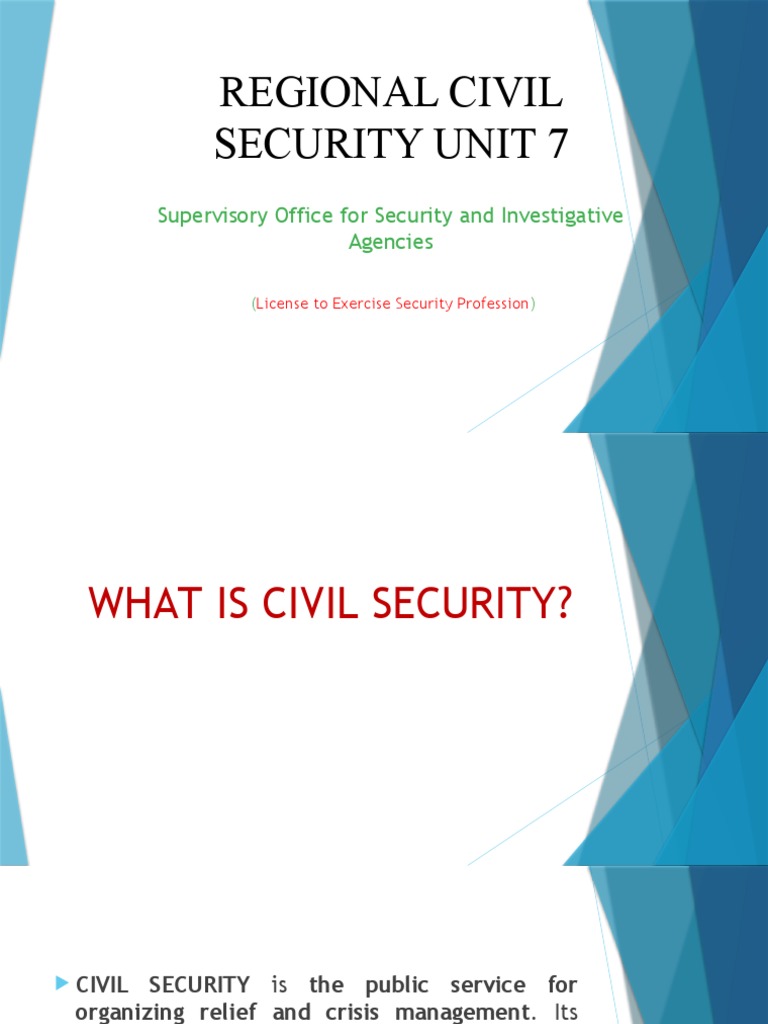 Regional Civil Security Unit 7 | PDF