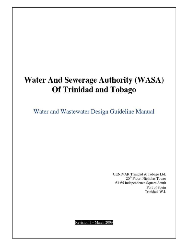 Water and Wastewater Design Guideline WASA Final | PDF | Sewage ...