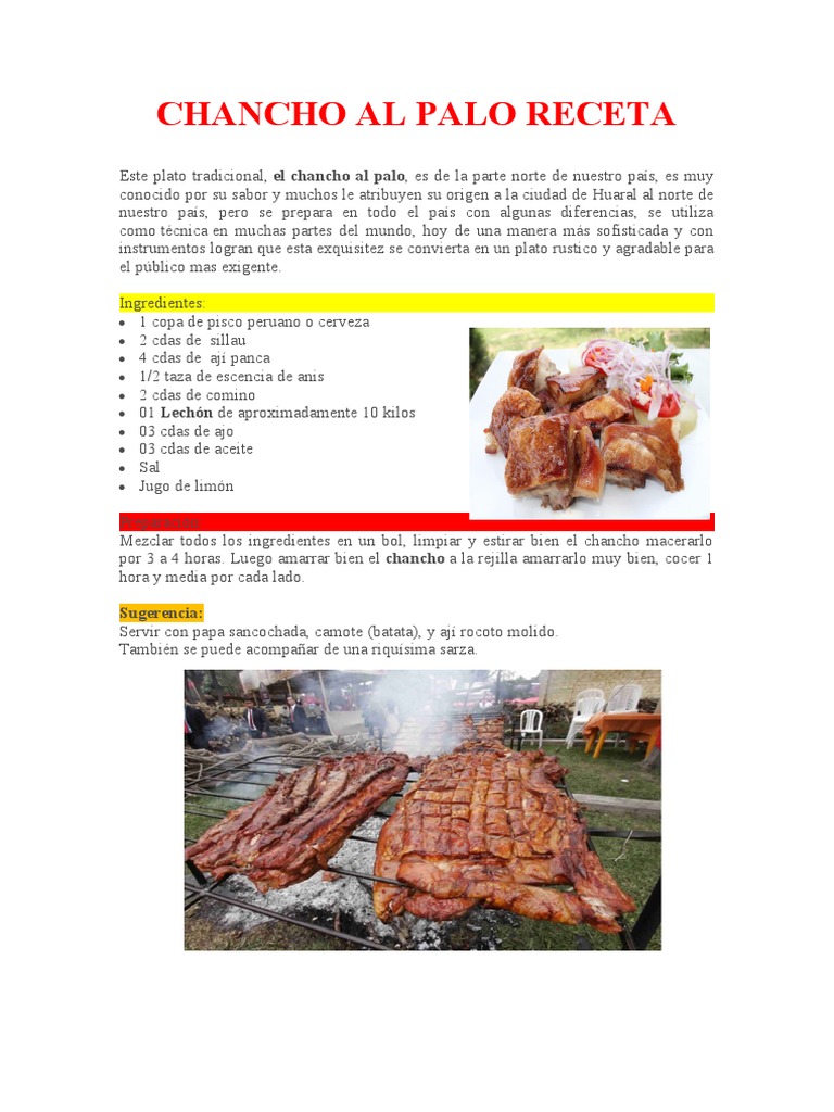 Receta de Chancho al Palo Peruano | PDF