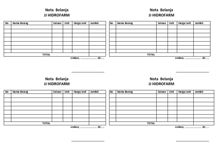 Nota Belanja | PDF