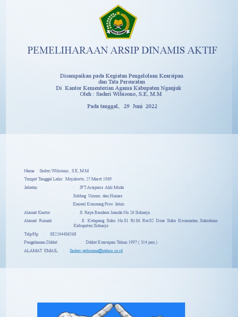 Materi Pemeliharaan Arsip Dinamis Aktif 2022 Revisi Ok | PDF