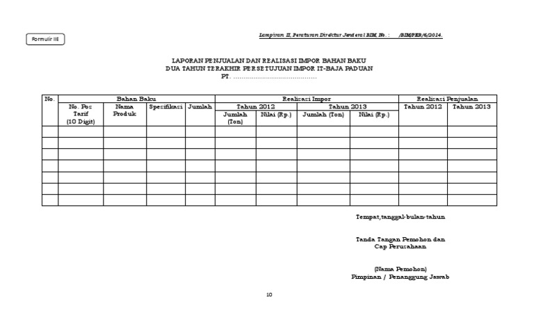 Form IIE (Laporan Penjualan realisasi-IT) | PDF
