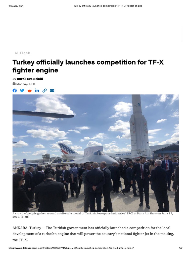 Turkey Officially Launches Competition For TF-X Fighter Engine ...