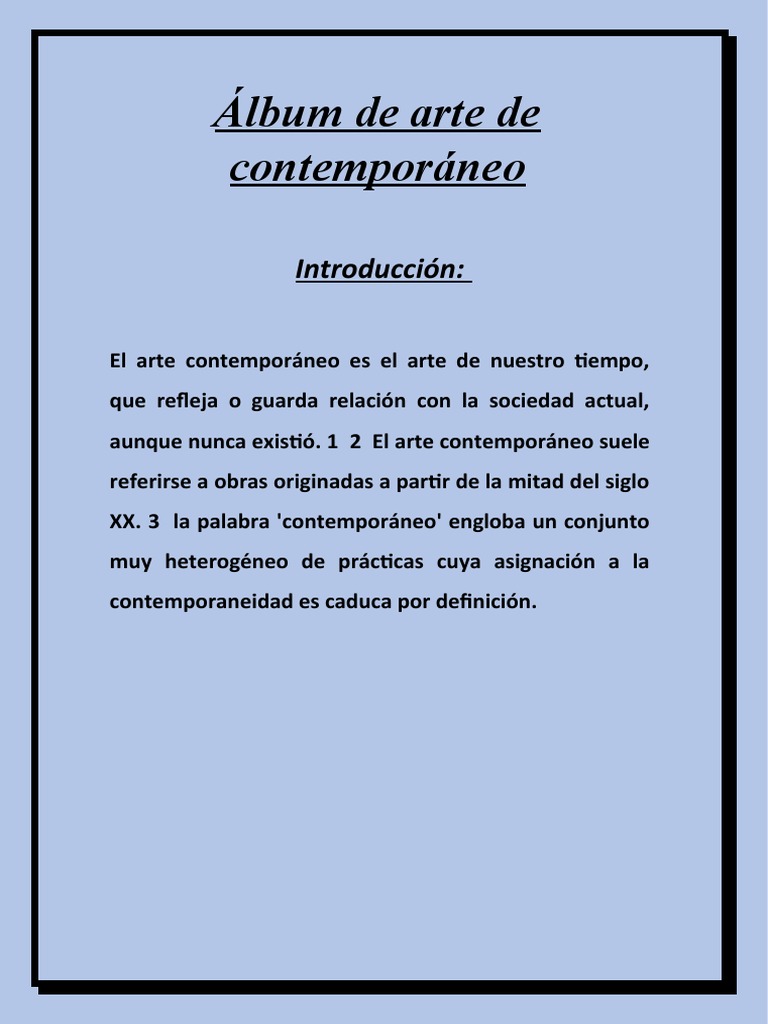 Álbum de Arte de Contemporáneo | PDF