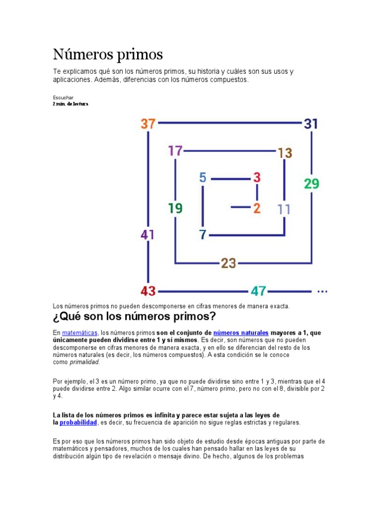 Números Primos | PDF | Número primo | Matemáticas