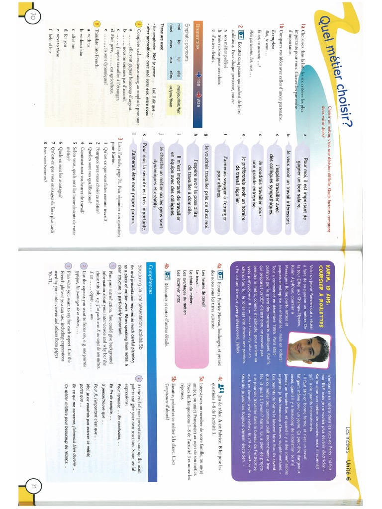 Quel Metier Choisir? French Worksheet | PDF