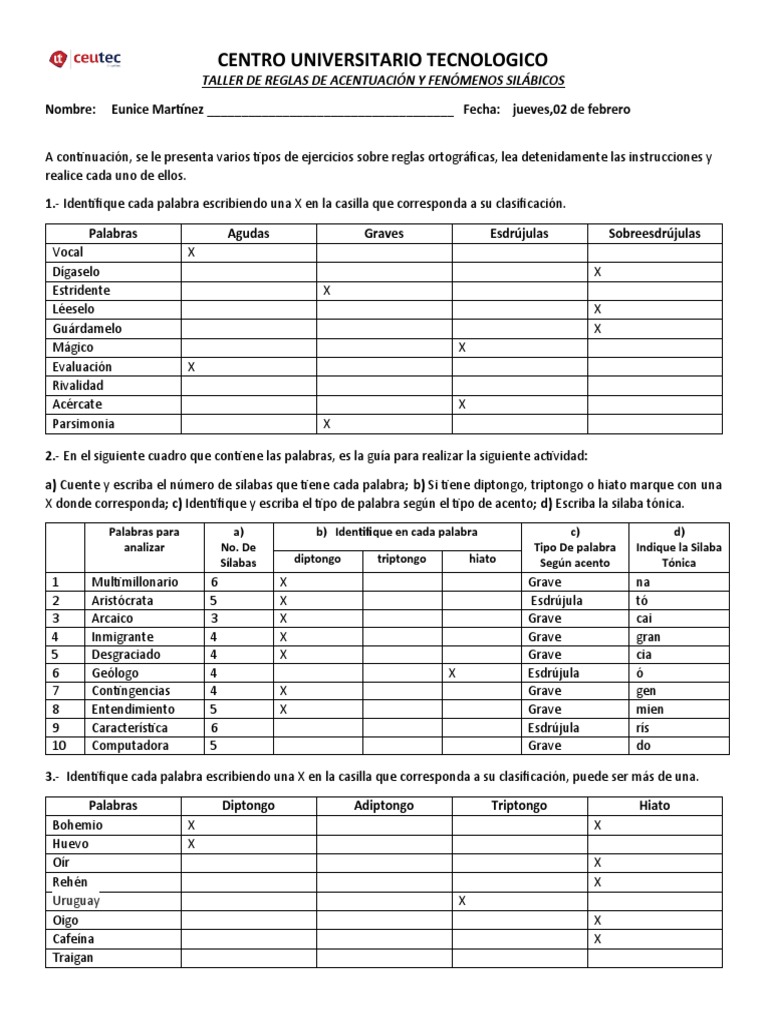 Taller+Reglas+de+Acentuaci%C3%B3n+y+Fen%C3%B3menos+Sil%C3%A1bicos | PDF ...